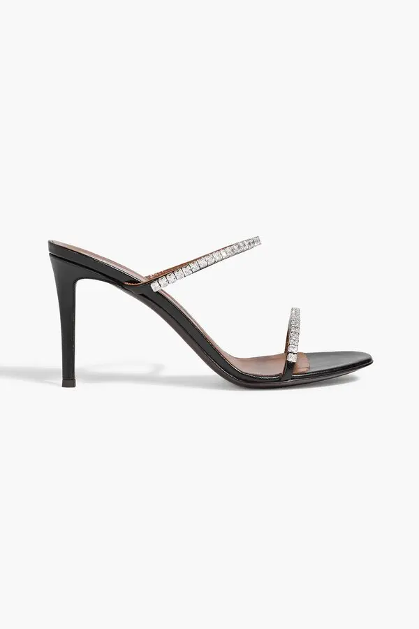 GIUSEPPE ZANOTTI 85 Crystal-embellished Mules - Black
