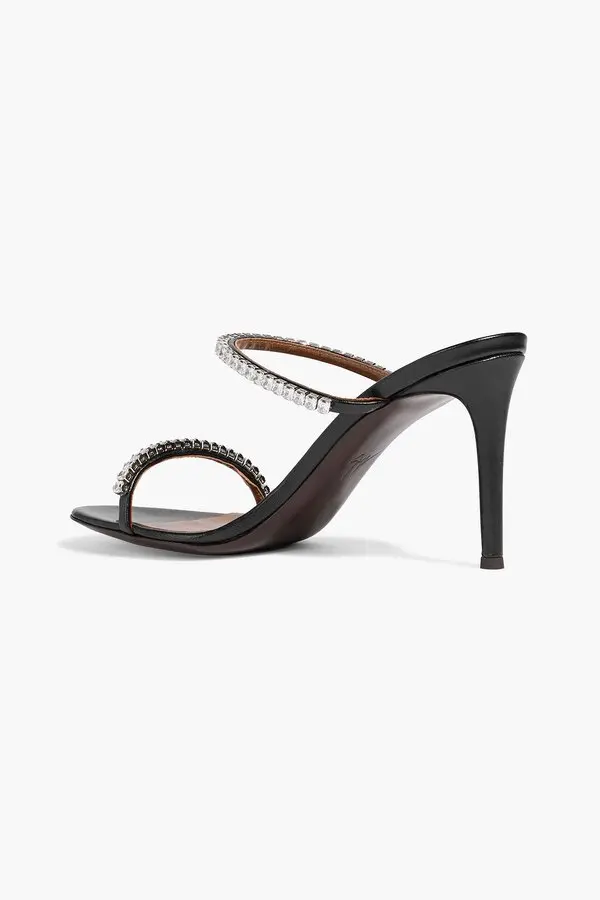 GIUSEPPE ZANOTTI 85 Crystal-embellished Mules - Black