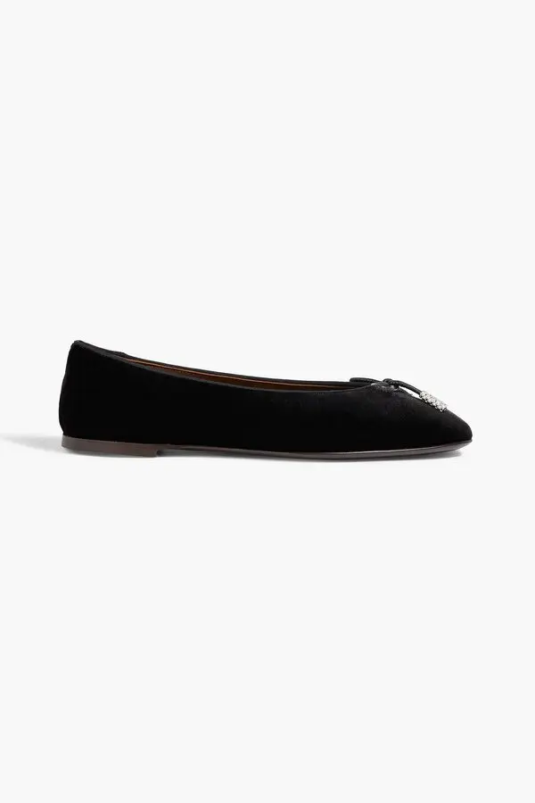 GIUSEPPE ZANOTTI Veronica 5 Bow-detailed Ballet Flats - Black