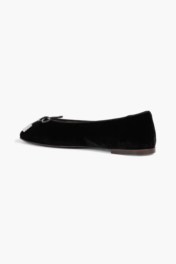 GIUSEPPE ZANOTTI Veronica 5 Bow-detailed Ballet Flats - Black