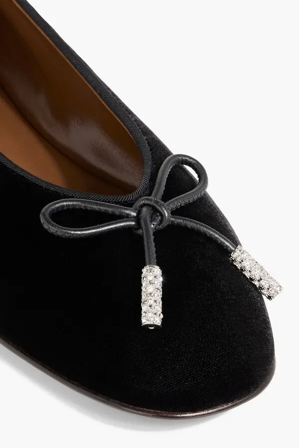 GIUSEPPE ZANOTTI Veronica 5 Bow-detailed Ballet Flats - Black