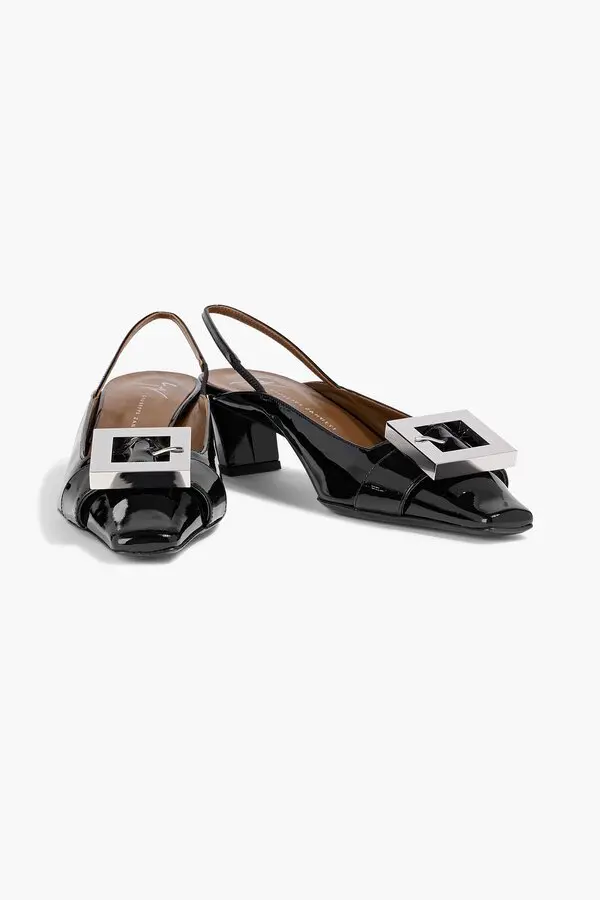 GIUSEPPE ZANOTTI Brendha 45 Patent-leather Slingback Pumps