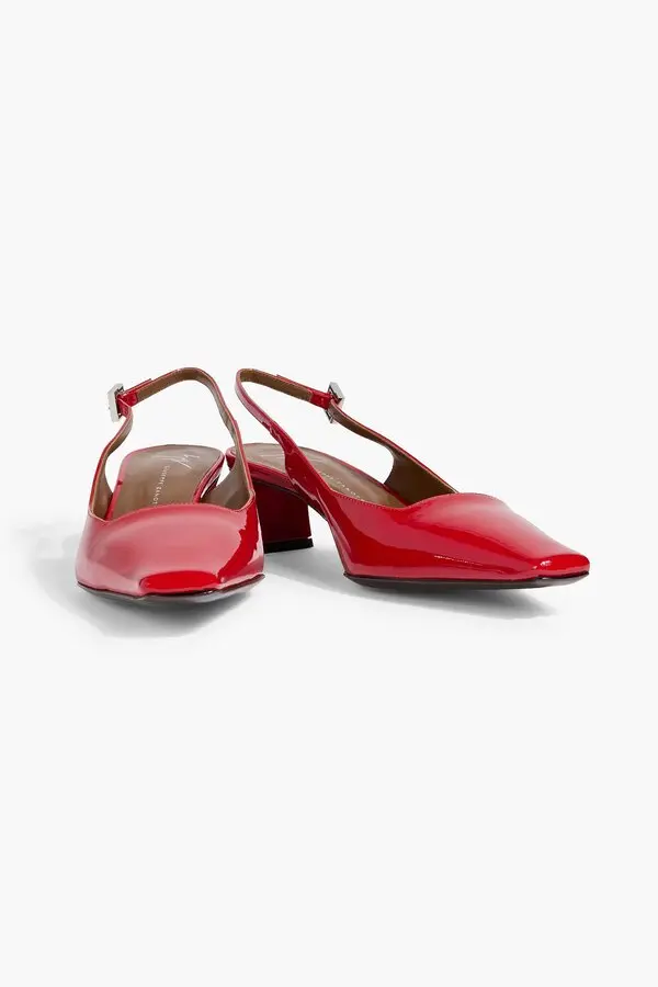 GIUSEPPE ZANOTTI Brendha 45 Patent-leather Slingback Pumps - Red