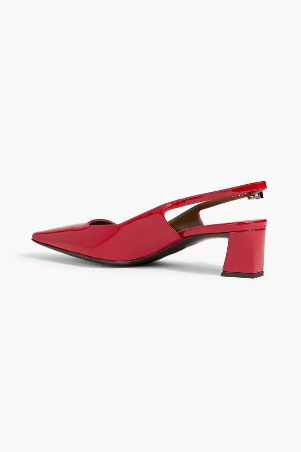 GIUSEPPE ZANOTTI Brendha 45 Patent-leather Slingback Pumps - Red