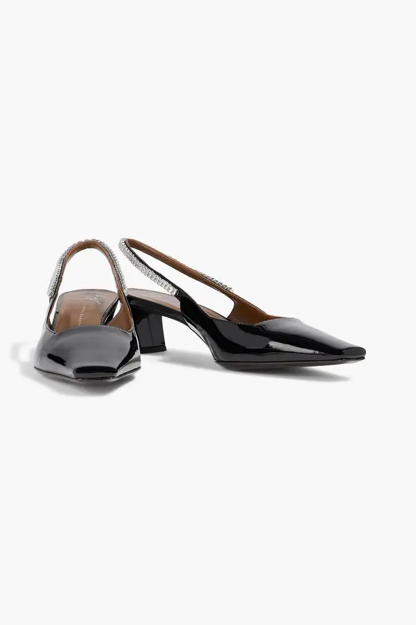 GIUSEPPE ZANOTTI Brendha 45 Patent-leather Slingback Pumps