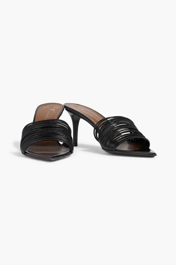 GIUSEPPE ZANOTTI Intriigo 70 Leather Mules - Black