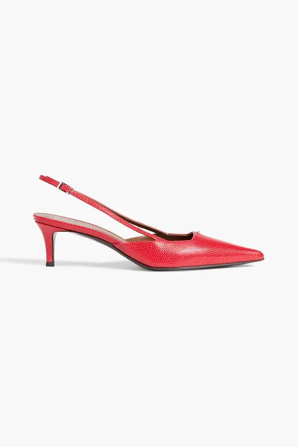 GIUSEPPE ZANOTTI Brenda 45 Lizard-effect Leather Slingback Pumps