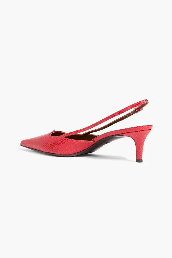 GIUSEPPE ZANOTTI Brenda 45 Lizard-effect Leather Slingback Pumps