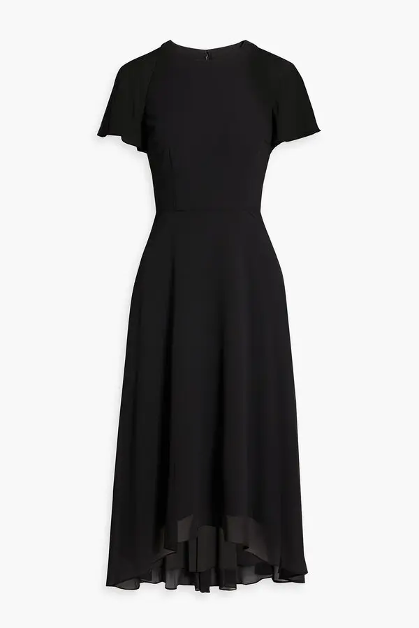 MIKAEL AGHAL Ruffled Chiffon Midi Dress