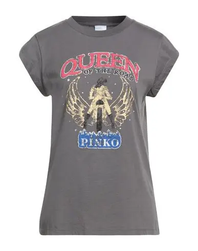 Pinko Printed Denim T-shirt With Metallic Trim - Lead