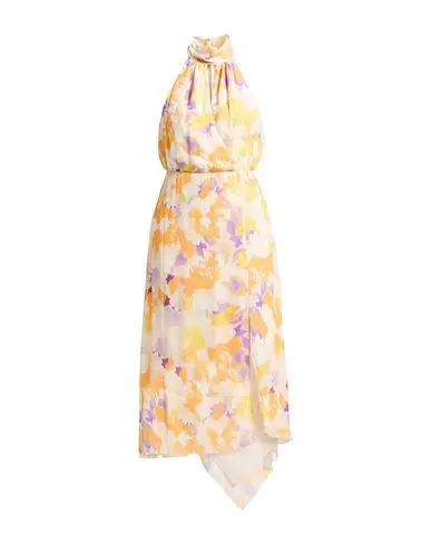Patrizia Pepe Midi Floral-print Halterneck Dress - Orange