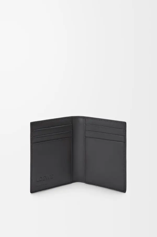 Loewe Puzzle Bifold Cardholder In Classic Leather Skin - Asphalt Grey/storm Blue
