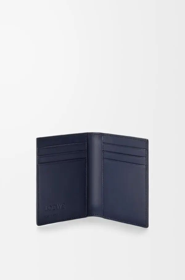 Loewe Puzzle Bifold Cardholder In Classic Leather Skin - Blue Grey/navy
