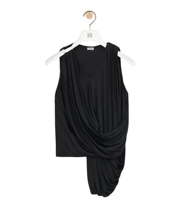 Loewe Draped Viscose Top - Black
