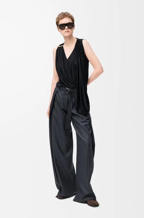 Loewe Draped Viscose Top - Black