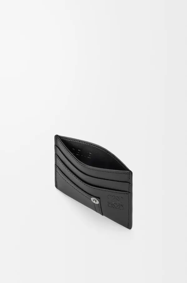 Loewe Panta Plain Cardholder In Shiny Leather Skin - Black