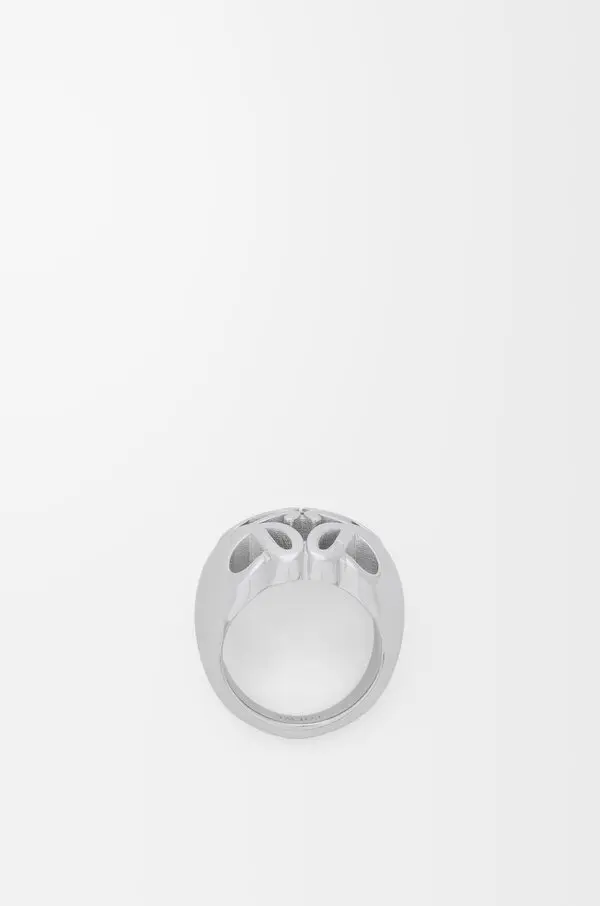 Loewe Anagram Bombé Signet Ring - Silver