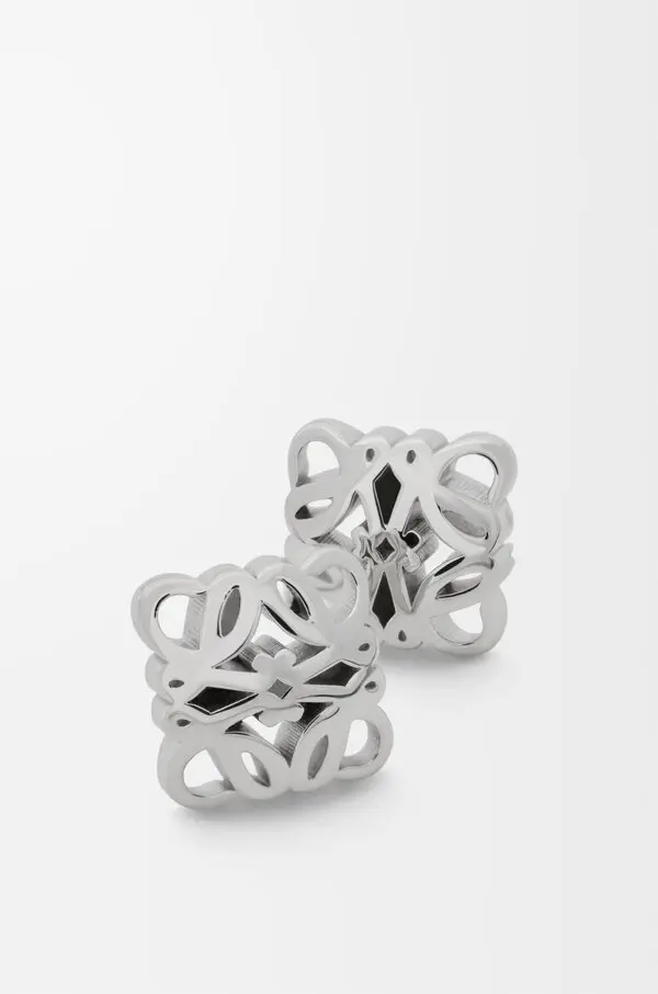 Loewe Anagram Bombé Sterling Stud Earrings - Silver