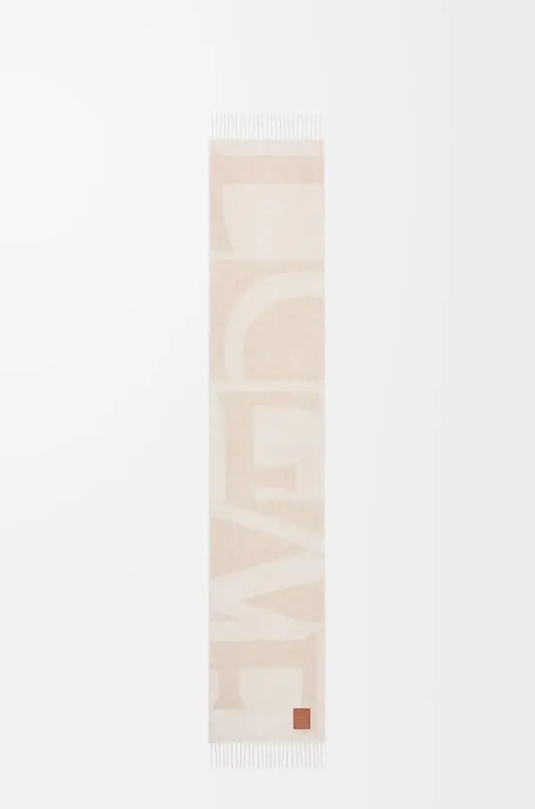 Loewe Scarf In Cashmere - Light Beige/beige