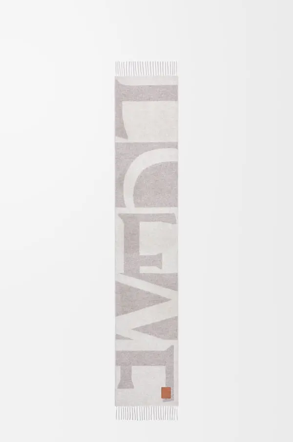 Loewe Scarf In Cashmere - Light Grey/stone