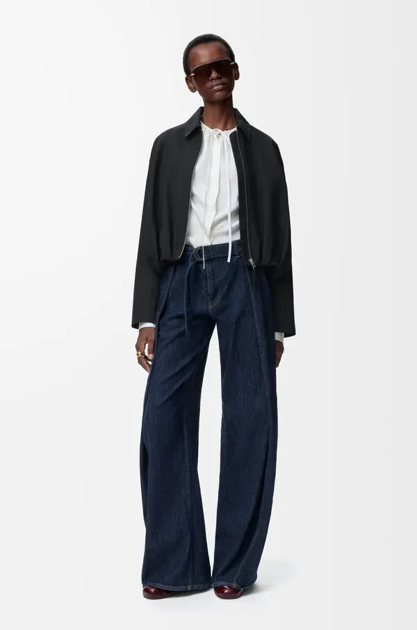 Loewe Wool Crepe Tailoring Draped Jacket