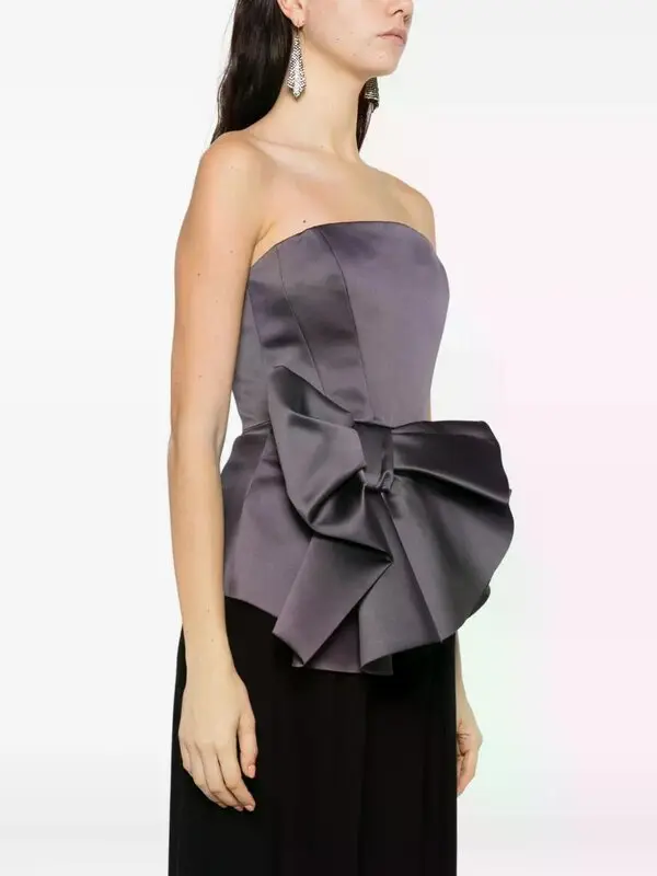 Viktor & Rolf Bow-detail Bustier Top - Grey