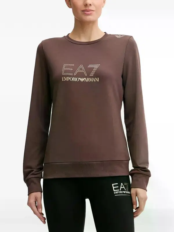 EA7 Logo-detail Crew-neck Sweatshirt