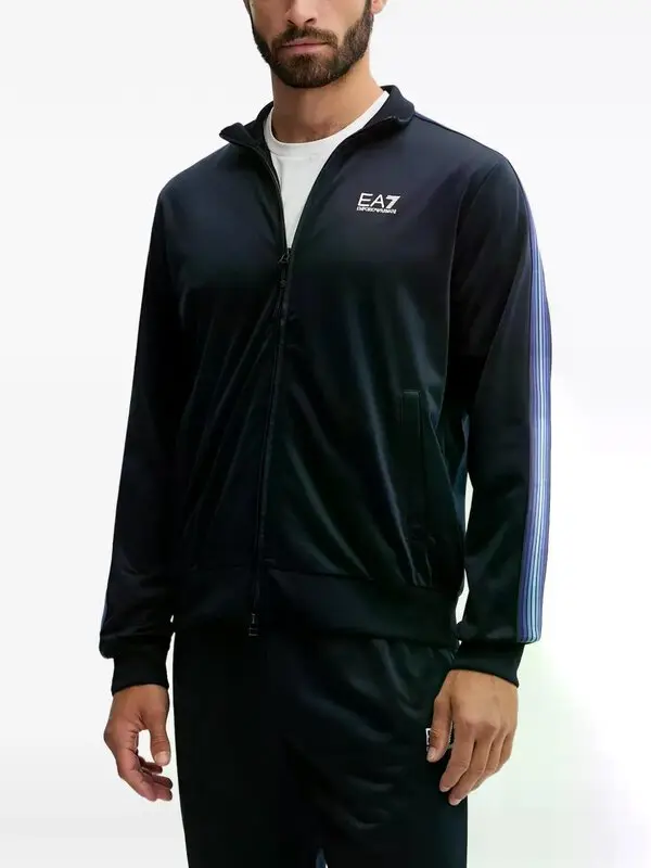 EA7 Logo-detail Stripe Tracksuit Set - Blue