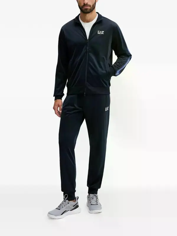 EA7 Logo-detail Stripe Tracksuit Set - Blue