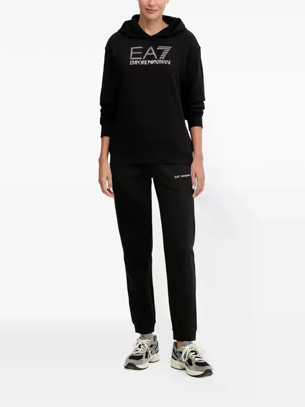EA7 Logo-print Hoodie - Black