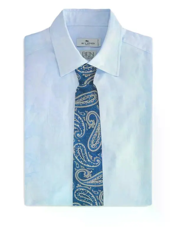 Etro Jacquard Paisley Motif Neck Tie - Blue