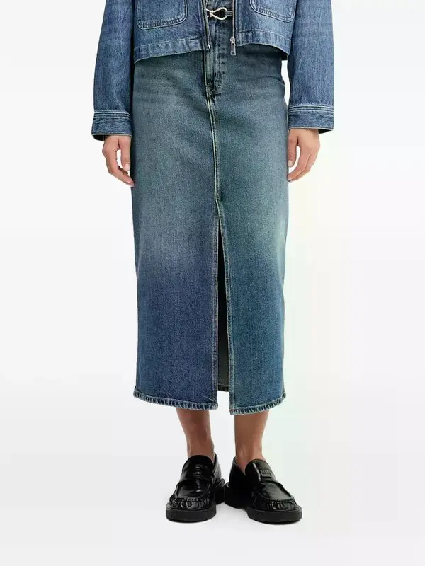 Hugo Midi Denim Skirt With Front Slit