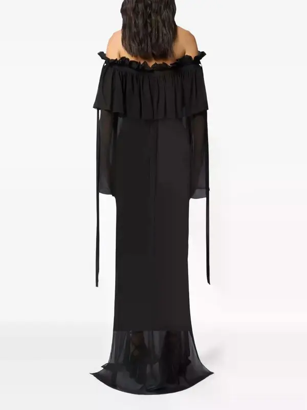 Nina Ricci Ruffled-bow Silk Maxi Dress