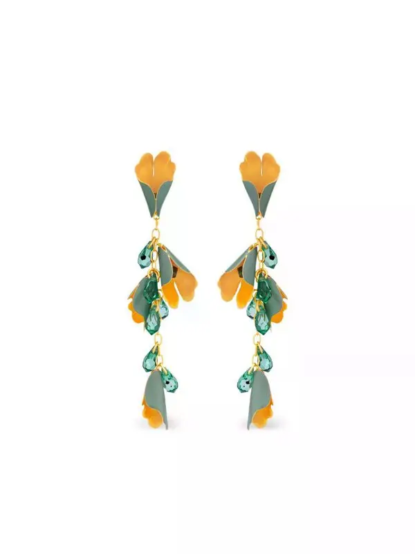 Oscar De La Renta Bellflower Drop Earrings - Green