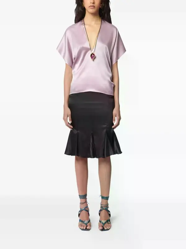Nina Ricci V-neck Silk Top