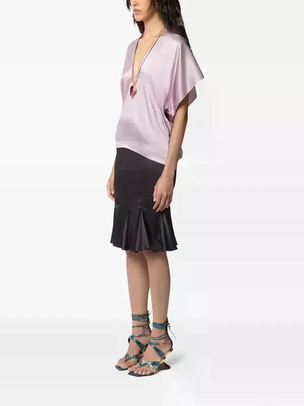 Nina Ricci V-neck Silk Top