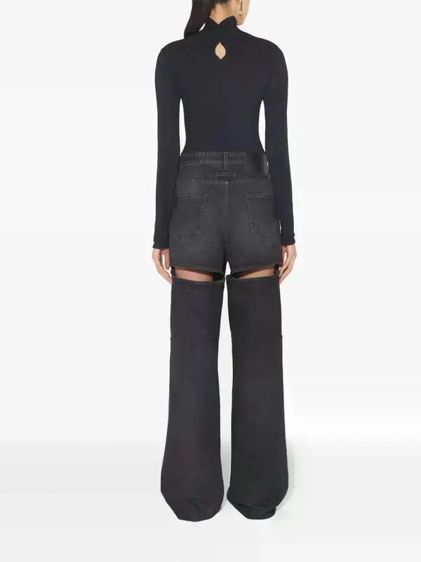 JEAN PAUL GAULTIER Cut-out Detail Cotton Jeans