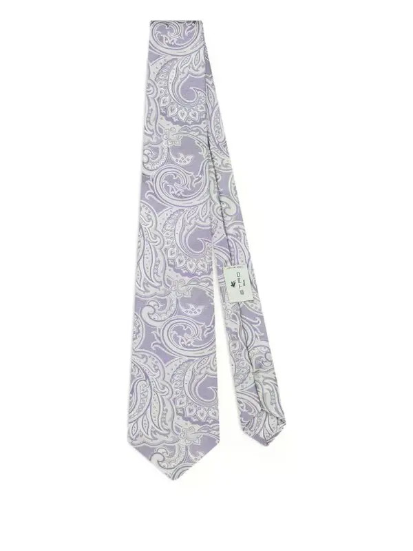 Etro Striped Jacquard Tie - Purple