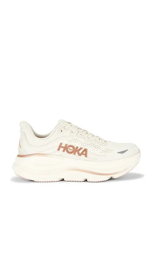 HOKA® Bondi Sneaker - Oat Milk & Rose Gold