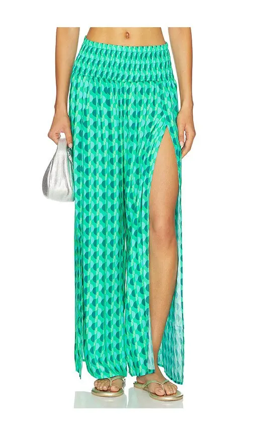 Seafolly Shirred Waist Wrap Pant - Vivid Green