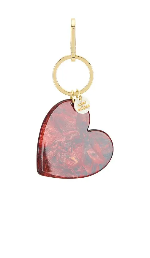 SOLAR ECLIPSE Limited Edition Handmade Heart Bag Charm + Keychain - Burgundy