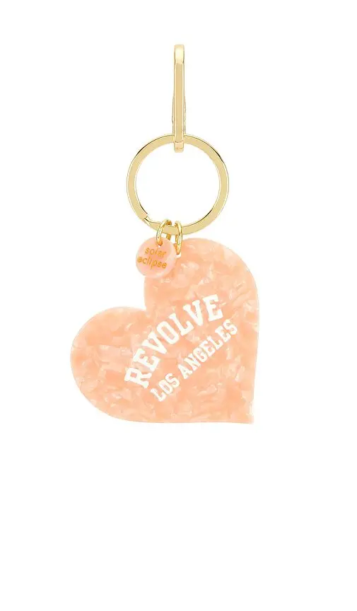 SOLAR ECLIPSE X Hand-painted Los Angeles Collegiate Heart Bag Charm + Keychain In Pink - N,a