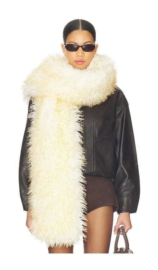 LAMARQUE Haris Faux Fur Scarf - Ivory