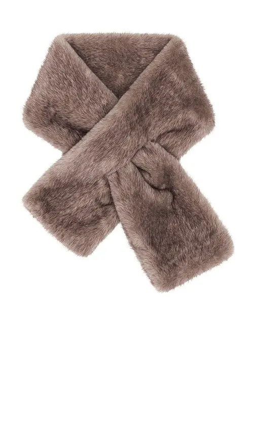 LAMARQUE Muse Faux Fur Scarf In Grey - Wolf