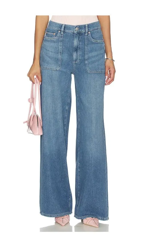 DL1961 Hepburn Aura High Rise Wide Leg Jeans - Meadow Lake