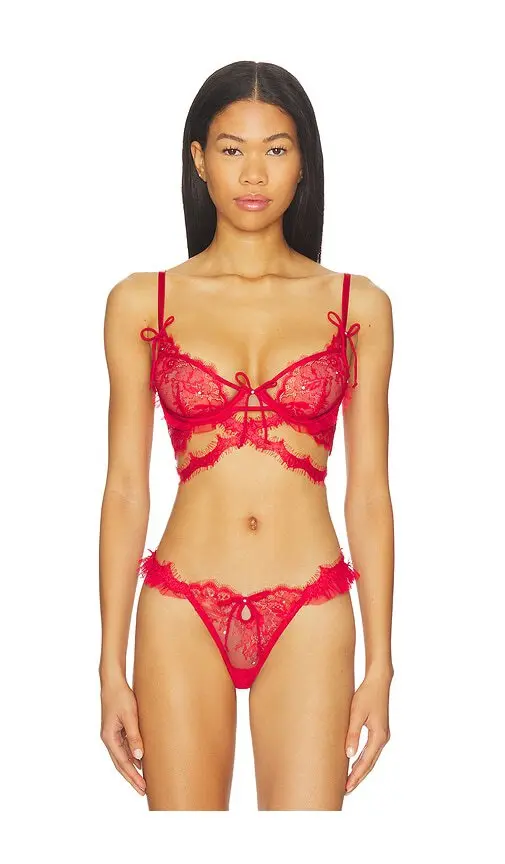 For Love & Lemons Sonja Underwire Bra - Red
