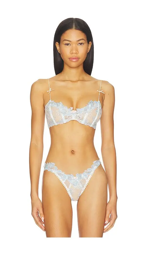 For Love & Lemons Winter Roses Underwire Bra - Blue