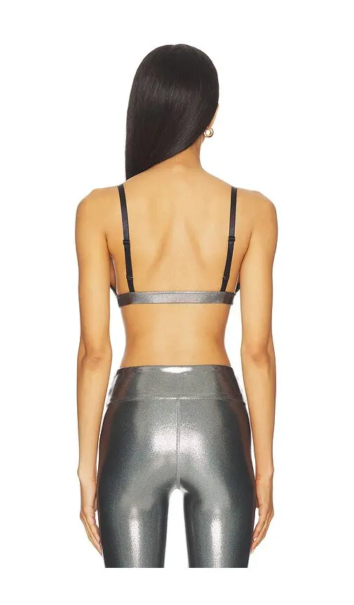 Heroine Sport Luna Sports Bra In Metallic Silver