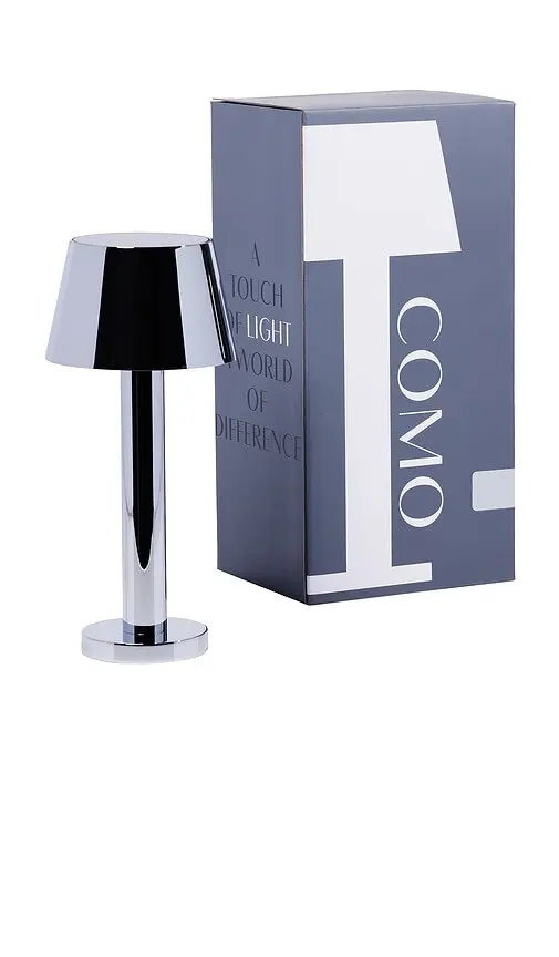 THE FAVORITES Como Rechargeable Table Light In Metallic Silver - Polished Chrome