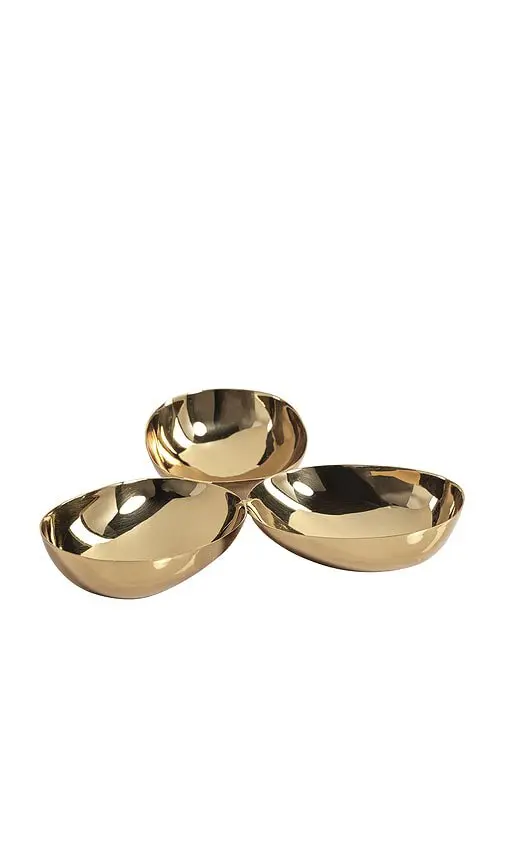 THE FAVORITES Triple Nut Bowl In Metallic Gold - Polished Gold